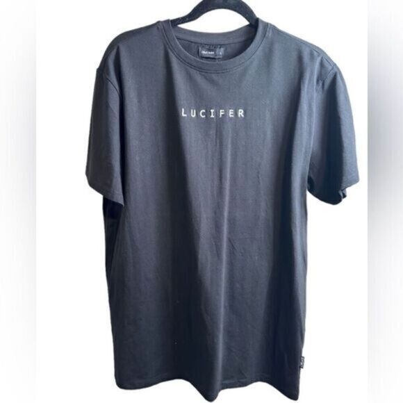 Shirts | Nwt Unisex Black Shortsleeve Lucifer T Shirt 3d Gold Wings ...